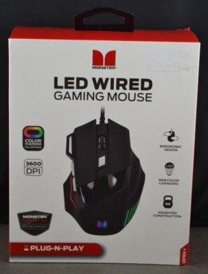 Monster LED Wired Gaming Mouse Color Changing 3600 DPI 042623MGL5 | eBay