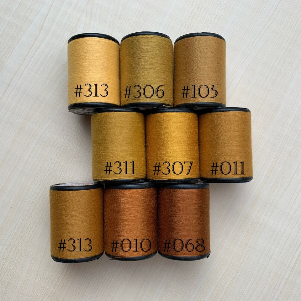 Yellow Gold Color Shades 9 Spools Sewing Thread All Purpose Polyester ...