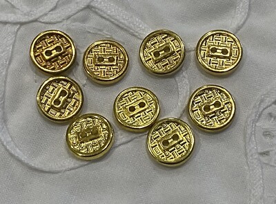 Gold Flat Back Buttons With Design x 9 | eBay Australia