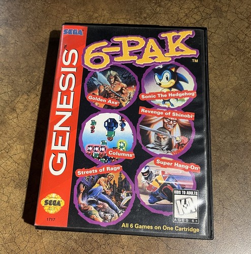 Sega Genesis 6-Pak 1995 Sonic The Hedgehog Streets Of Rage Shinobi ...
