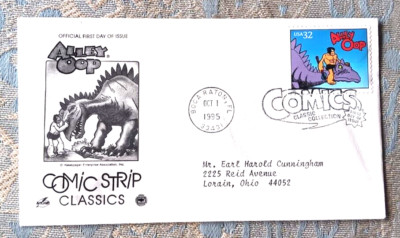 ALLEY OOP CAVEMAN & DINOSAUR COMIC STRIP CLASSICS 1995 PCS CACHET FDC ...