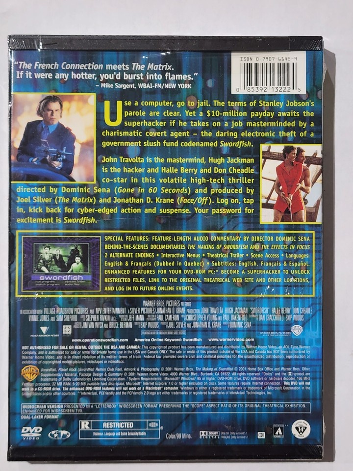 Swordfish (DVD, 2001, Widescreen) ~ NEW SEALED, Free Shipping 85392132225| eBay