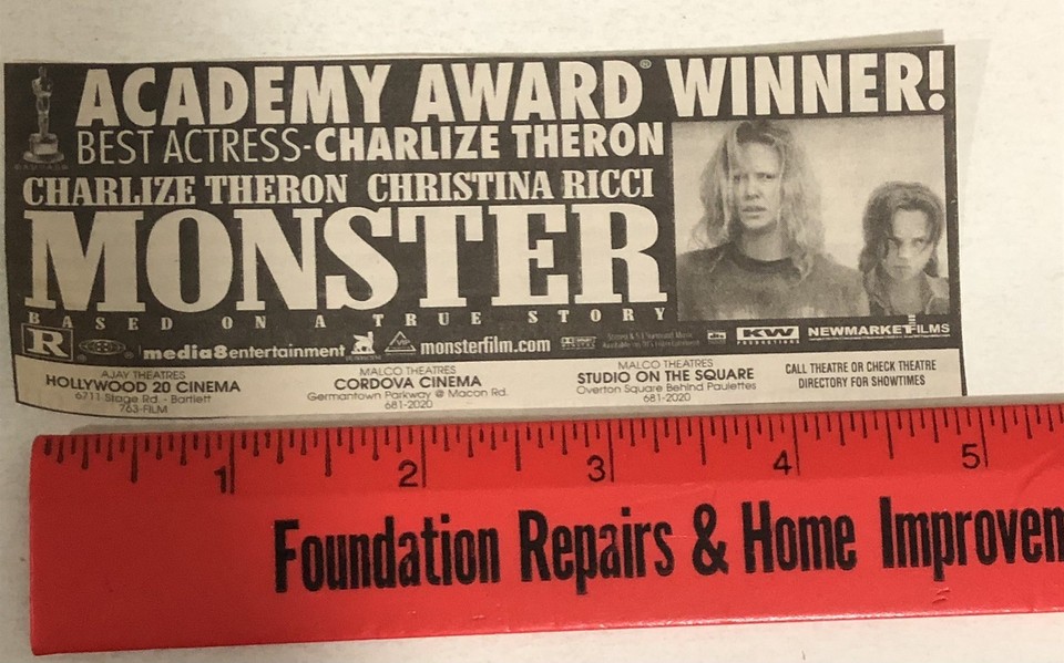 Monster Original Movie Print Ad Charlize Theron Christina Ricci TPA11 ...