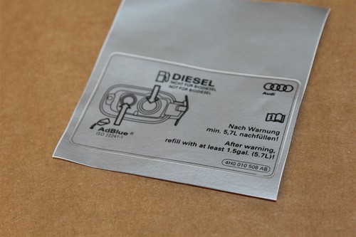 A8 2014-2017 Fuel Filler Diesel / AdBlue Sticker New genuine Audi part ...