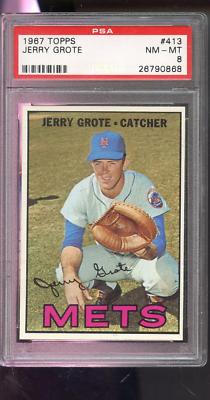 1967 Topps #413 Jerry Grote New York Mets NM-MT PSA 8 Graded Baseball ...