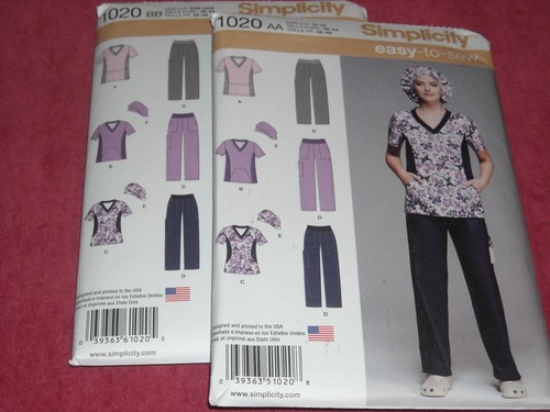🌺 SIMPLICITY #1020 - LADIES DOCTOR-NURSE-MEDICAL ASST SCRUBS PATTERN 10 ...