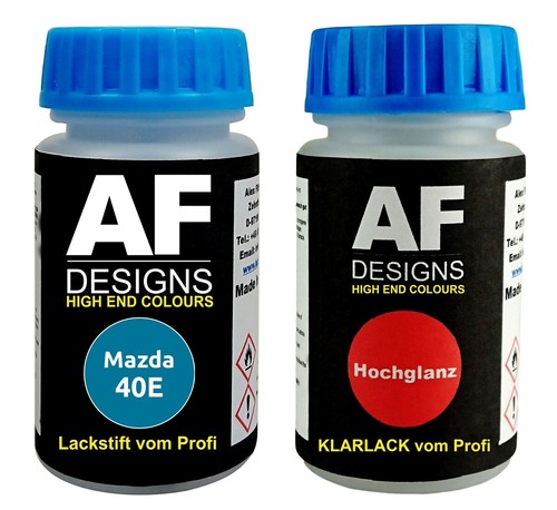 Lackstift für Mazda 40E Aquatic Blue Metallic + Klarlack je 50ml ...