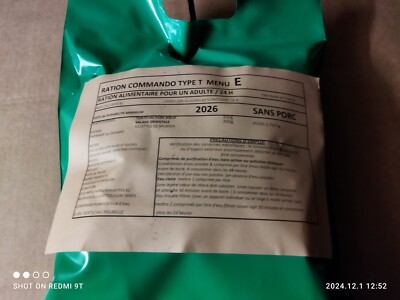 Ration de combat "Commando", Menu E, étanche, D.D.M 2026, française | eBay