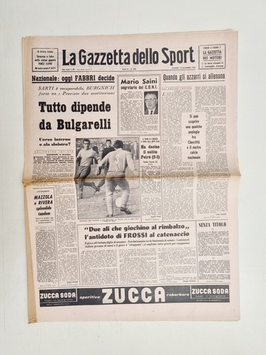Journal Screen Sport 12 December 1963 Bulgarelli - Torino-Pubblicita ...