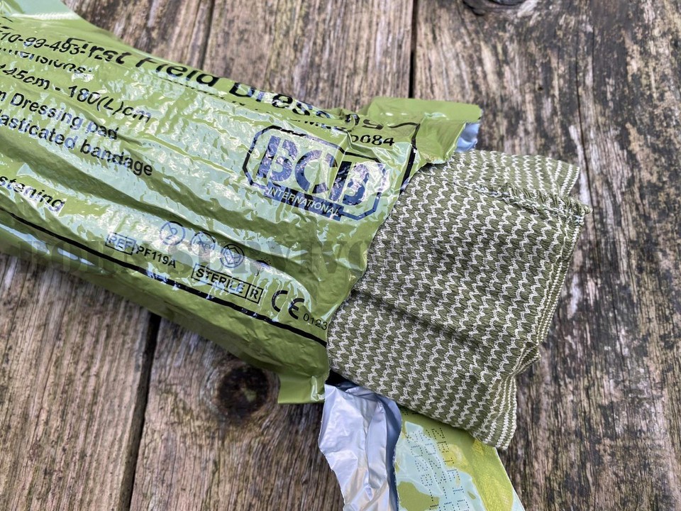 BCB COMBAT FIRST FIELD DRESSING - Army Military FFD Trauma Bandage ...