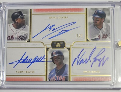 2024 Definitive Adrian Beltre Rafael Devers Wade Boggs Triple Auto 1/1 ...