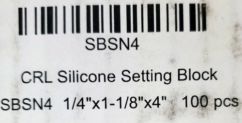 CRL 1/4" x 1-1/8" x 4" Silicone Rubber Setting Blocks - pack of 100 | eBay