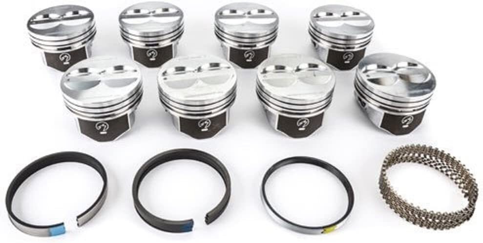 SPEED PRO Hypereutectic Pistons Set/8+MOLY Rings+CLIPS Kit Chevy 350 5. ...
