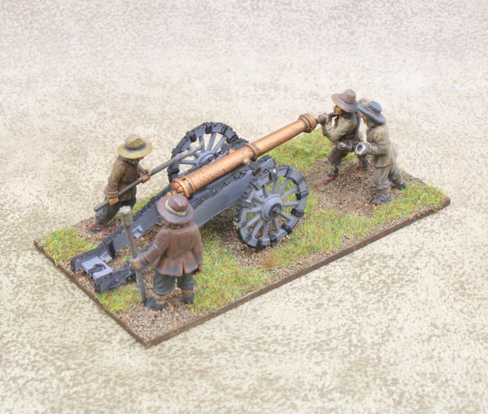 28mm ECW metal ARTILLERY 1 HEAVY GUN 4 CREW Well Painted English Civil ...