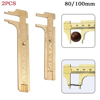 2pcs New Brass Scale 80/100mm Sliding Gauge Vernier Caliper Ruler ...