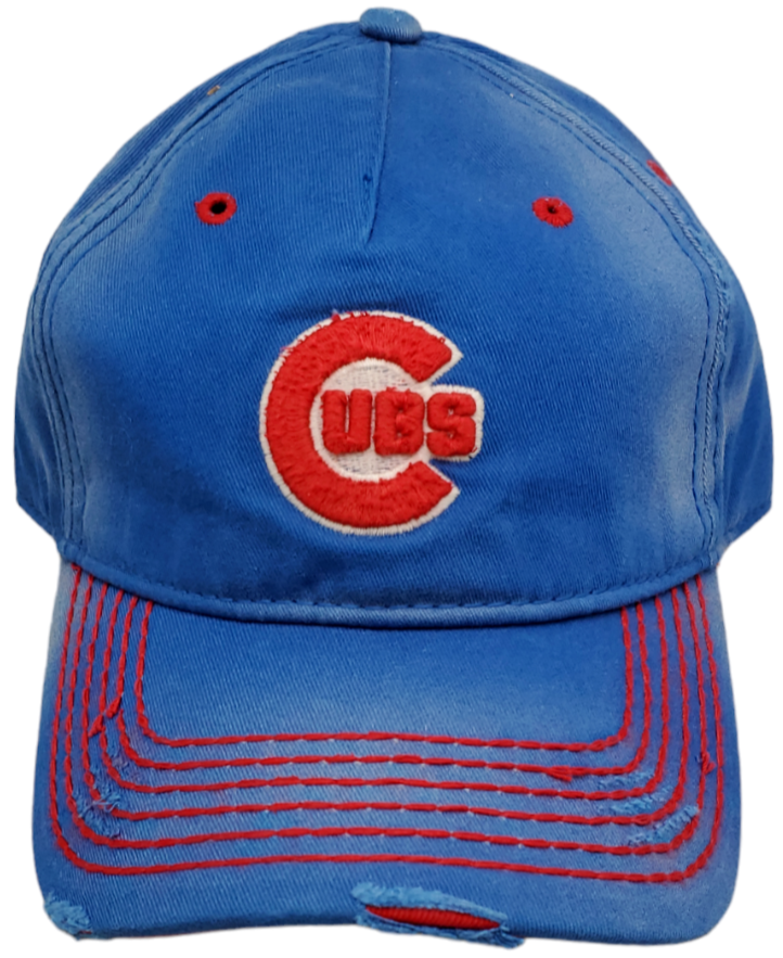 Chicago Cubs Slouch Hat Distressed Washed Buckle Back Royal B1 | eBay