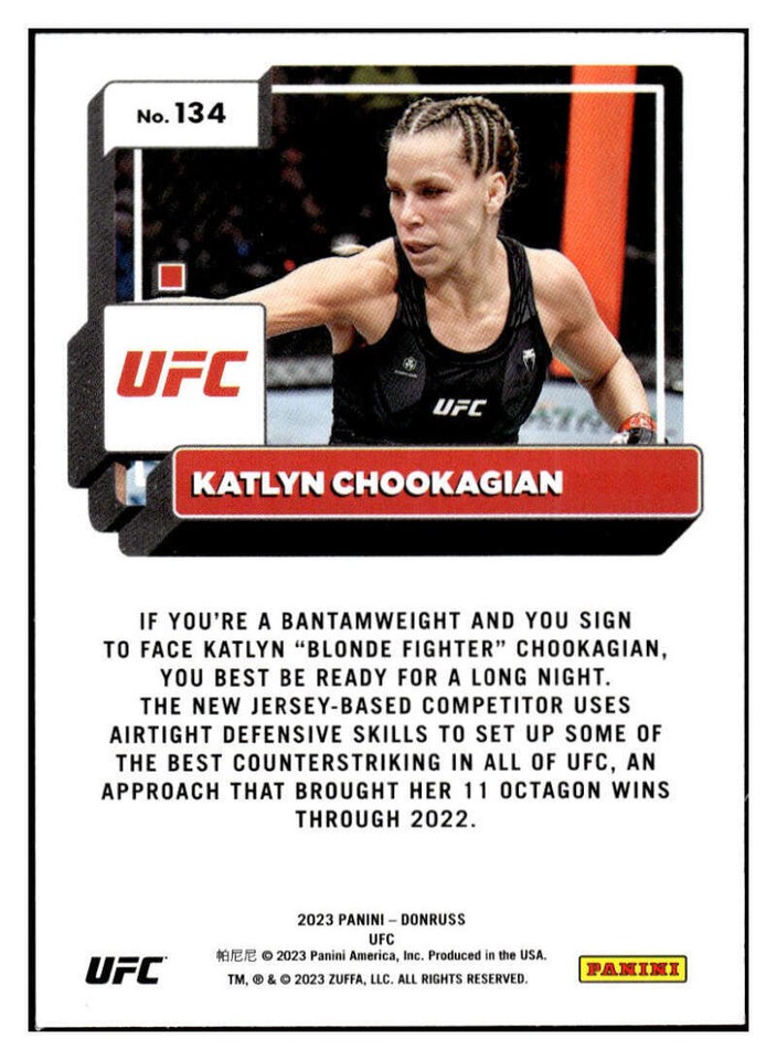 KATLYN CERMINARA 2023 Donruss Press Proof Silver #134 UFC MMA ID:68500 ...