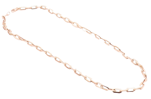 14K GOLD Vintage Necklace Oval Mariner Chain Cutout Rose Gold GN090 | eBay