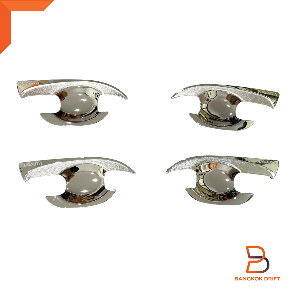 CHROME 4 DRS HANDLE COVER INSERT TRIM BOWL FOR NISSAN NAVARA UTE NP300 ...