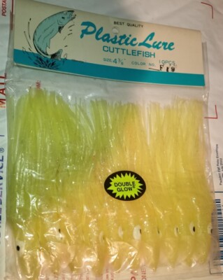 10 4-3/8" Silver Horde Cuttlefish SQUID Trolling Fishing Bait Hoochie ...