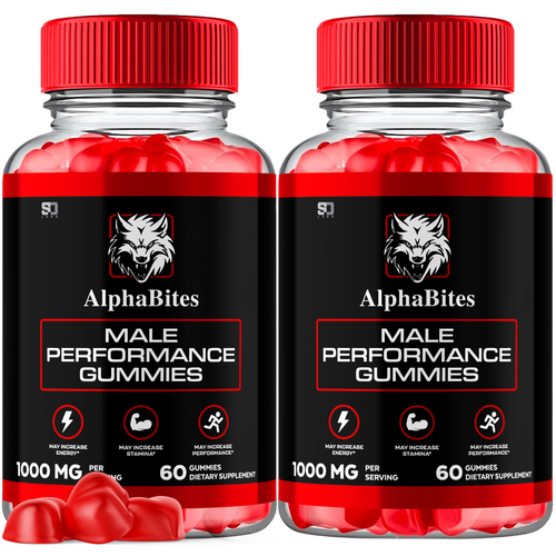 (2 Pack) Alpha Bites Male Gummies for Men Performance Alphabites (120 ...