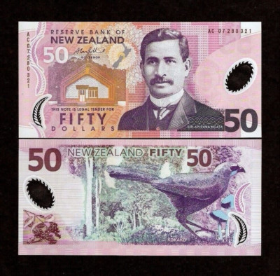 New Zealand 50 DOLLARS P-188 2007 KOKAKO BIRD POLYMER UNC NZ World ...
