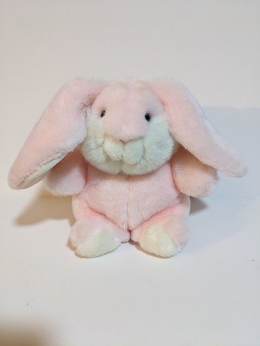 Gund Pink & White Stuffed Bunny Rabbit Animal Plush ~10” Big Floppy ...