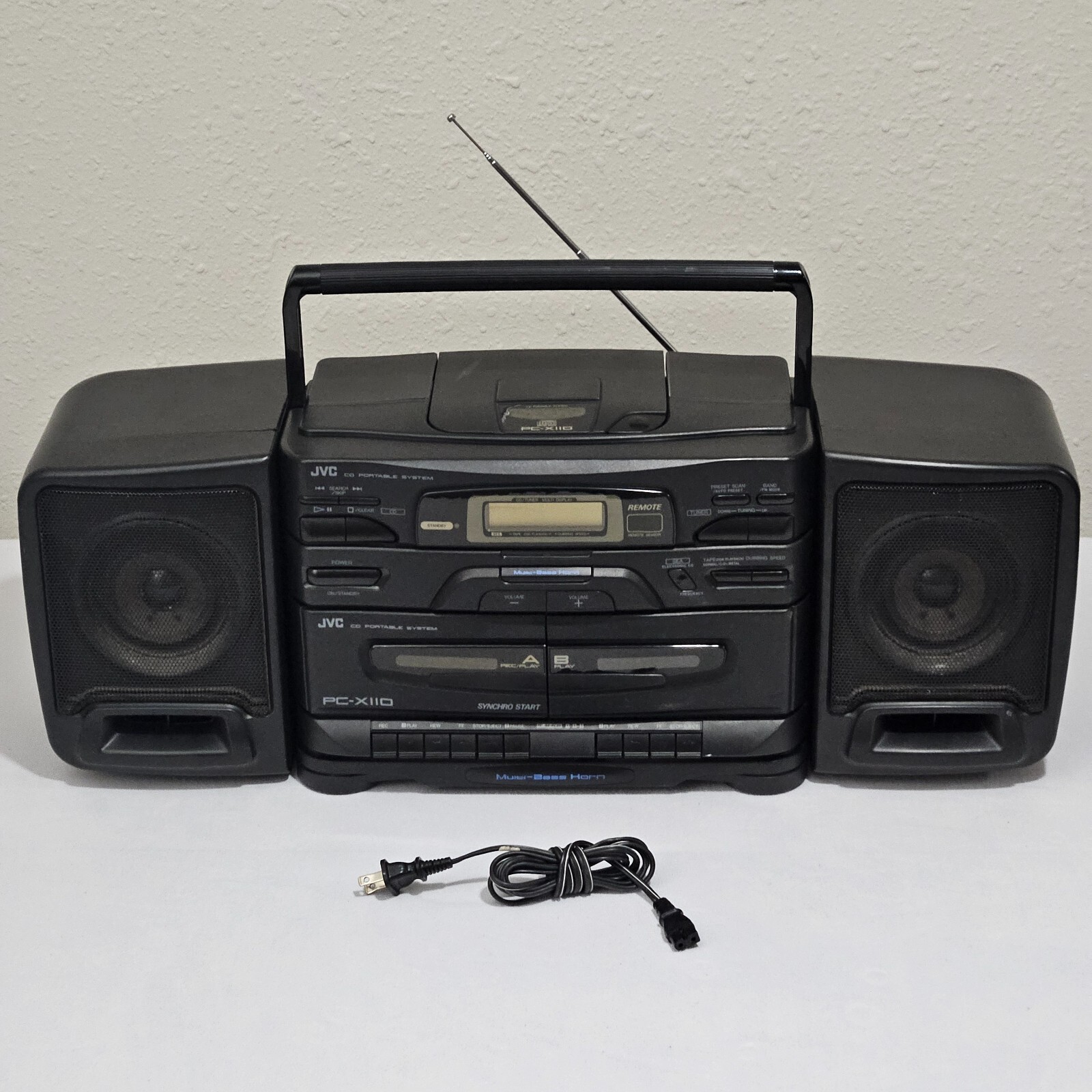 JVC PC-X110 Boombox Portable CD FM AM Dual Cassette VTG 1994 90s Great ...