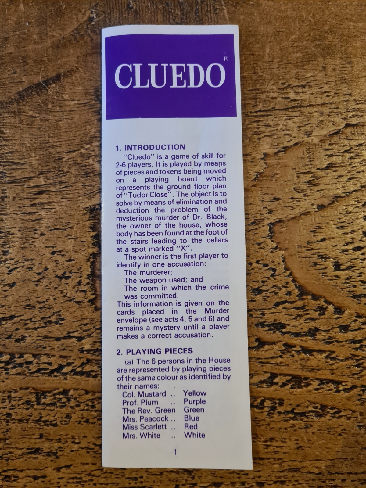 Cluedo Spare Parts Cards Spares Replacement Instructions Booklet | eBay UK