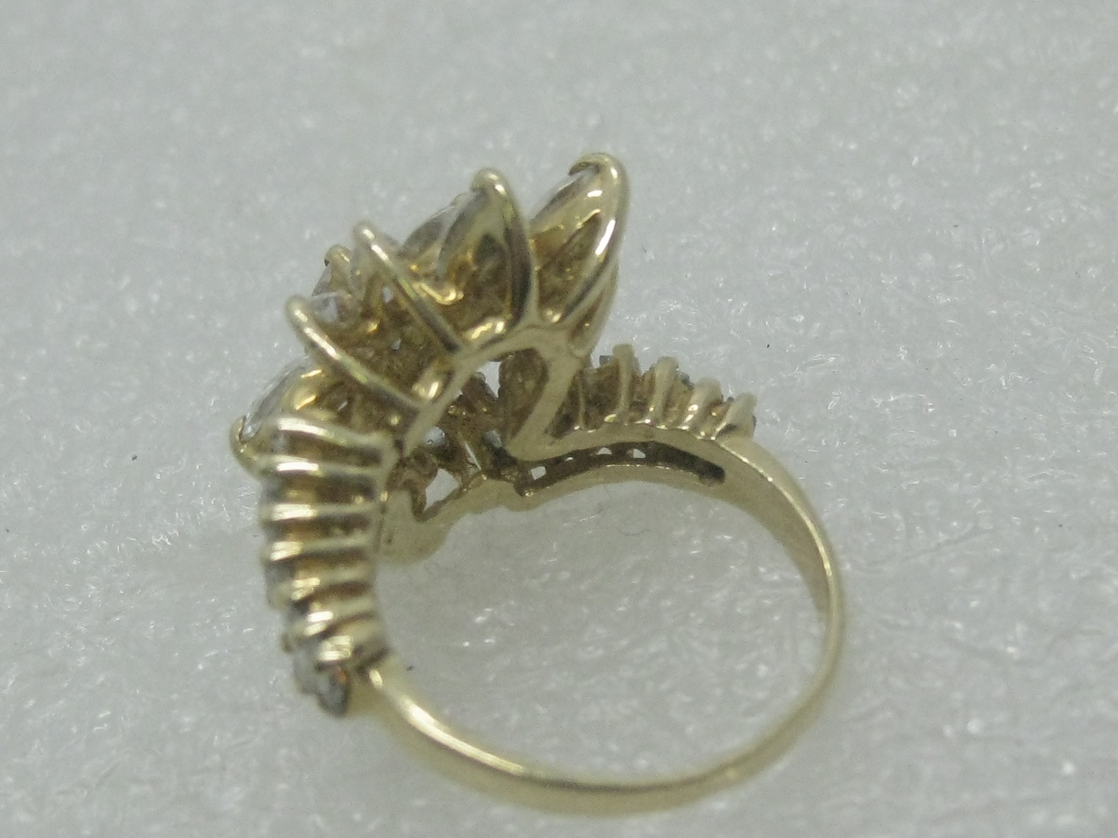 14kt Cubic Zirconia Engagement/Waterfall Ring, Sz. 5.5, 6.10 grams ...