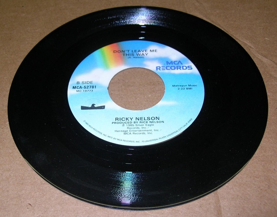 1986 Rick Nelson - You Know What I Mean 7" 45 Vinyl Records – MCA-52781 ...