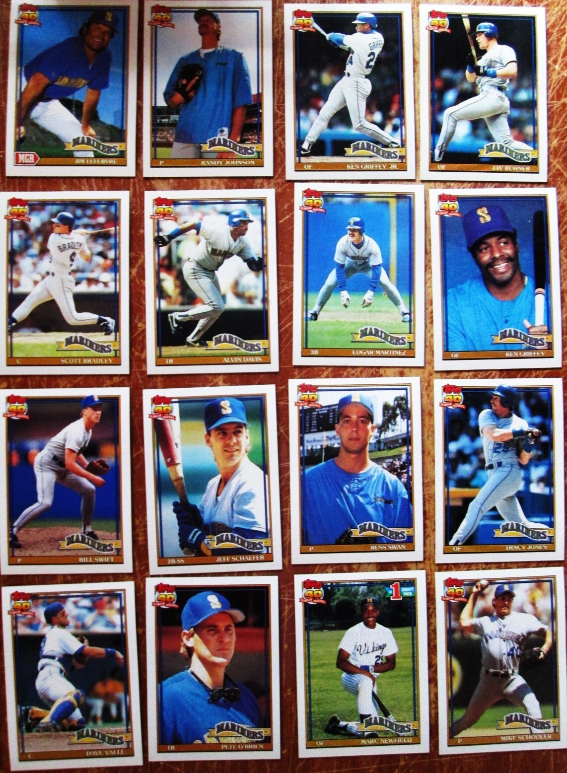 MLB TEAM SET: 1991 Seattle Mariners -32 Cards Johnson/Griffey Jr ...