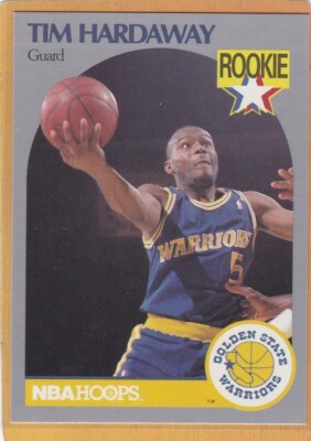 1990-91 HOOPS BASKETBALL TIM HARDAWAY ROOKIE #113 WARRIORS NMMT OR ...