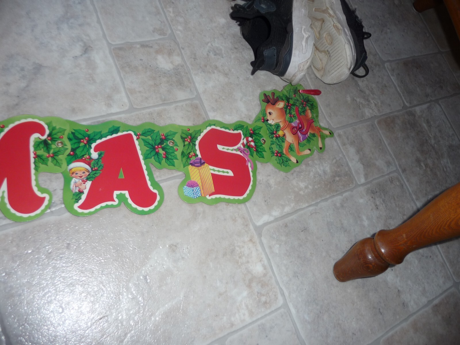 VINTAGE MERRY CHRISTMAS CARDBOARD HANGING SIGN | eBay