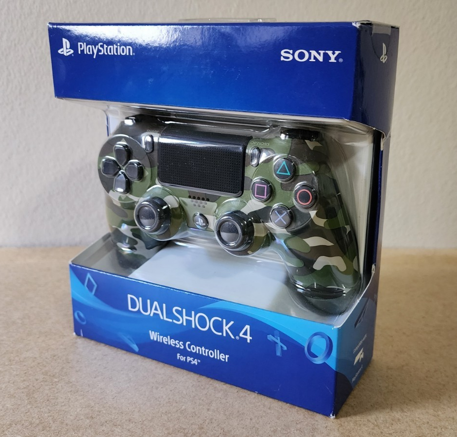 Dualshock 4 Controller - Green Camouflage, NIB, PS4 Wireless Controller ...