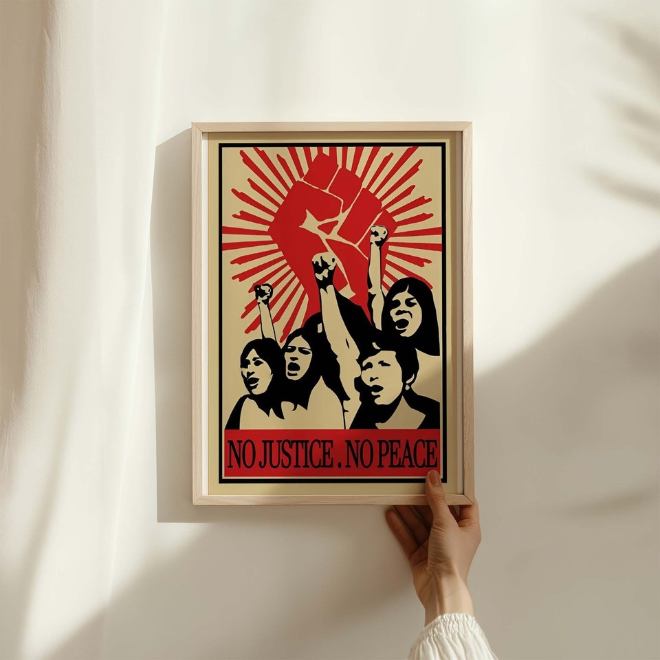 No Justice No Peace Poster Blm Anarchist Socialist Communist Print ...