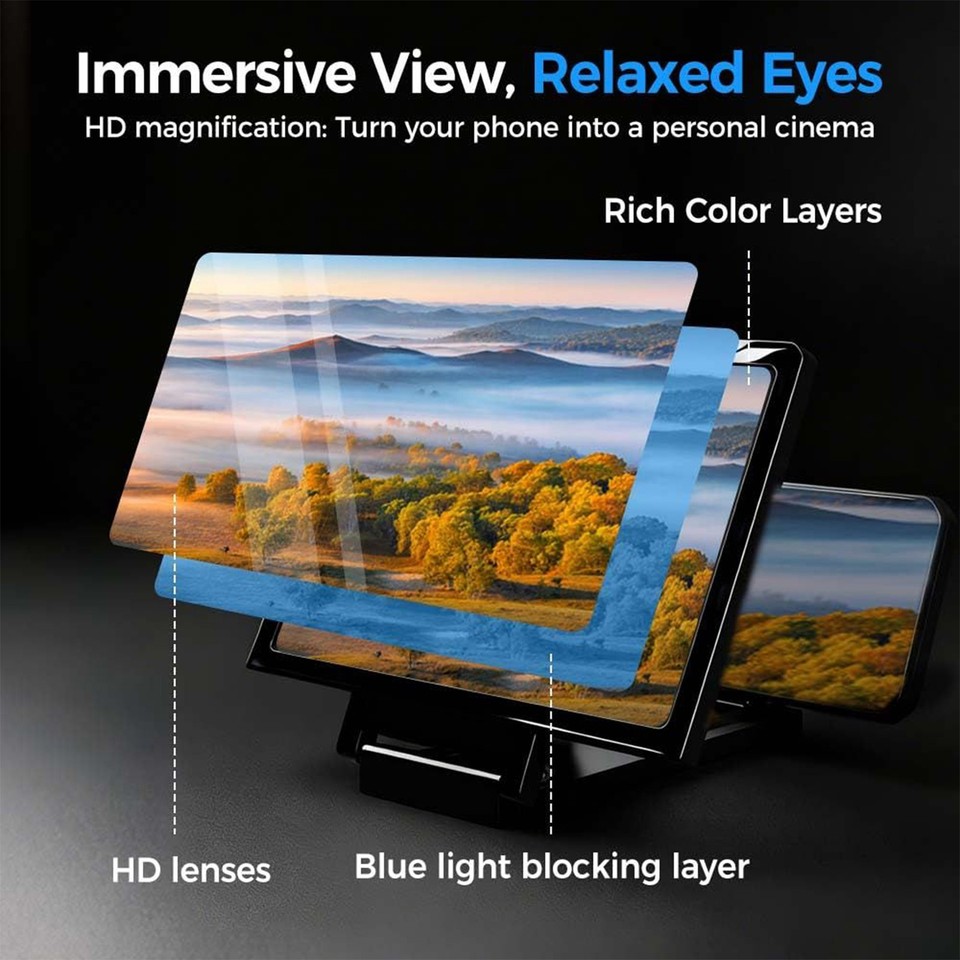 1pc Cell Phone Screen Magnifier Desk Phone Stand Bracket Screen ...