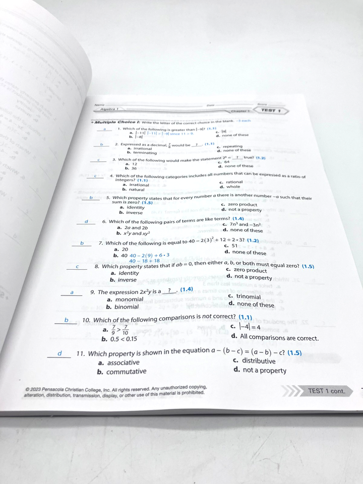 Abeka Algebra 1 Student/Teacher Curriculum 2nd Edition 5 Books ...