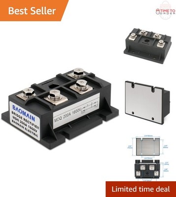 Bridge Rectifier High Current 200A 1600V Full Wave Single Phase ...