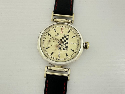 Omega Chess Antique 1916-1923 Swiss Amazing Art Deco 0,800 Silver Men ...