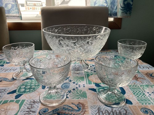 PRINCESS HOUSE COMPOTE + SET OF 4 FOOTED DESSERT BOWLS- NEW *** | eBay