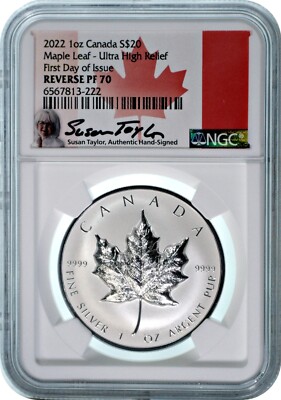 2022 Canada $20 Maple Leaf Ultra High Relief Reverse PF70 Susan Taylor Signed | eBay