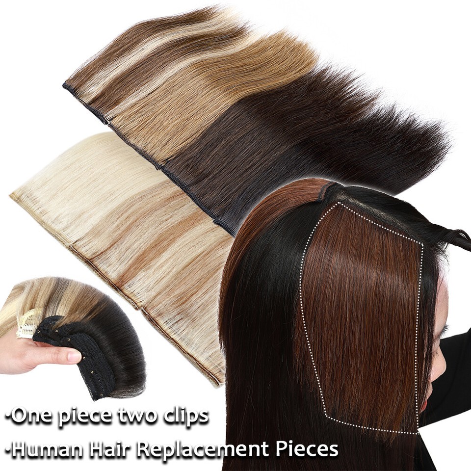 Topper Hair Piece Clip In Pad Real Remy Human Hair Extensions Fluffy ...