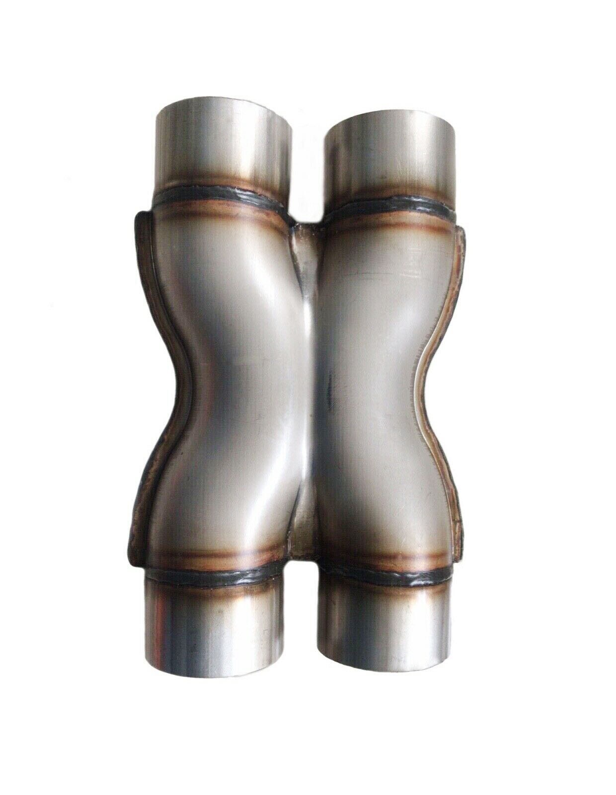 Universal Crossover X Pipe Dual 3.0" In/Out Stainless Steel Muffler ...