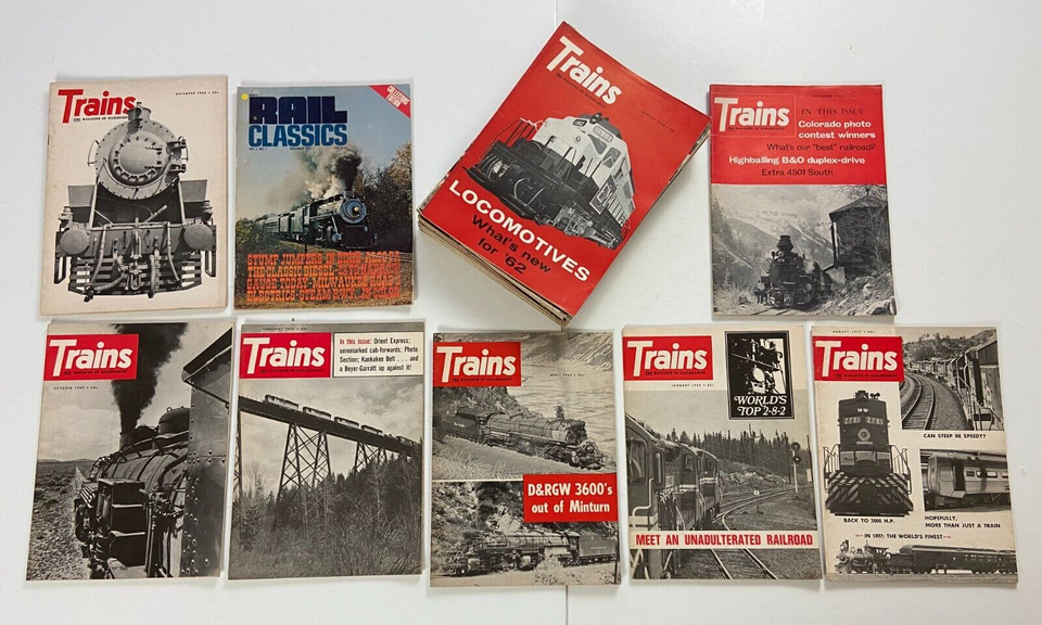 TRAINS Magazine 27pc Lot Vintage Railroad 1962 1963 1964 1965 1968 1969 ...