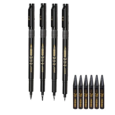Black Plastic Marking Pen for Calligraphy Draw Sketch Fillable Ink ...