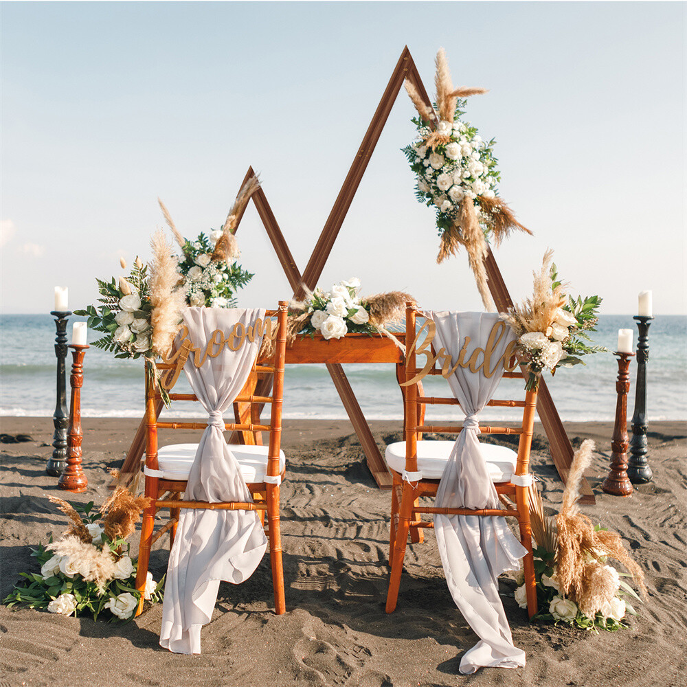 2x Heavy Duty Wooden Wedding Arch Stand Archway Arbor Frame Boho Photo ...