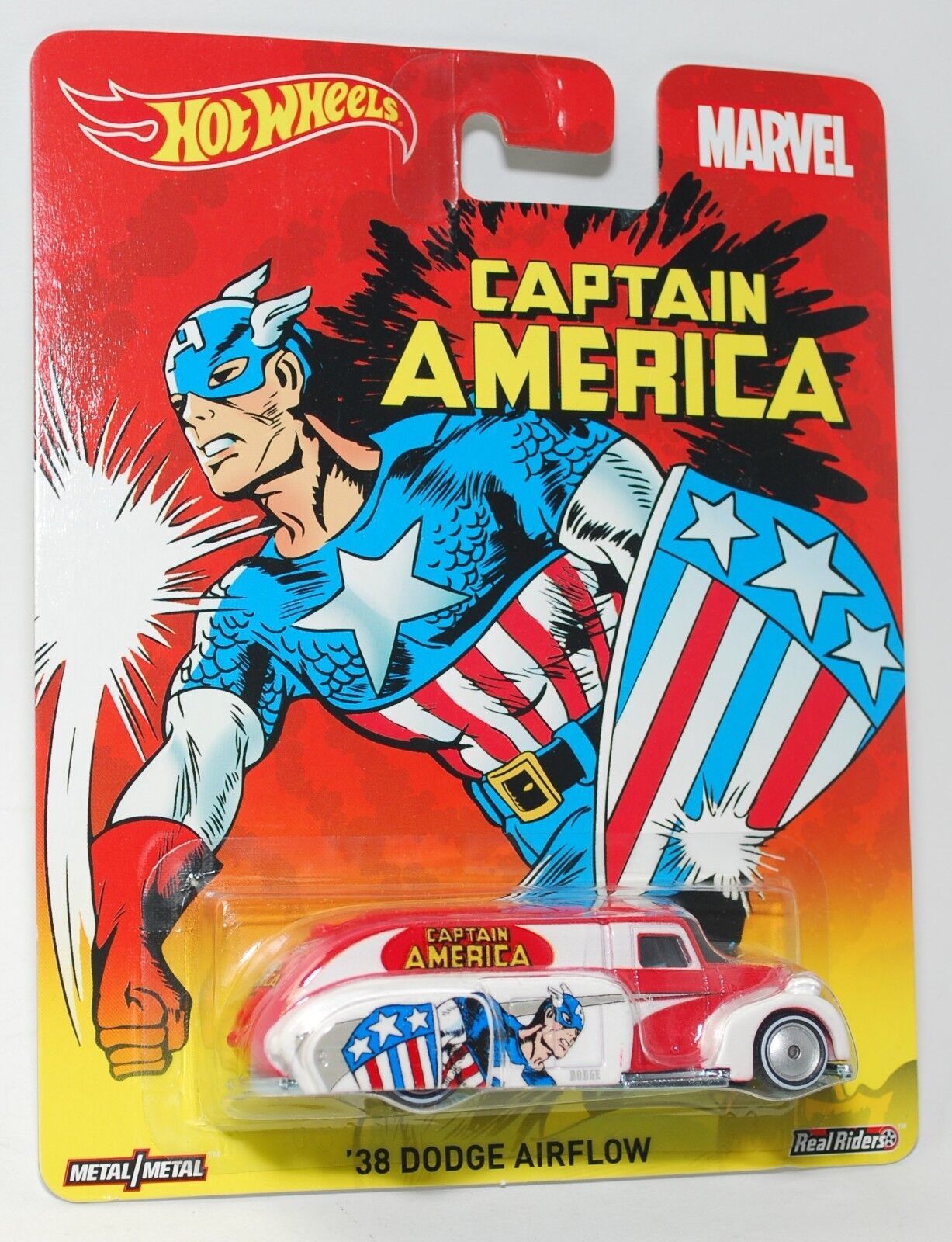 Hot Wheels MARVEL CAPTAIN AMERICA '38 DODGE AIRFLOW COLLECTABLE REAL ...