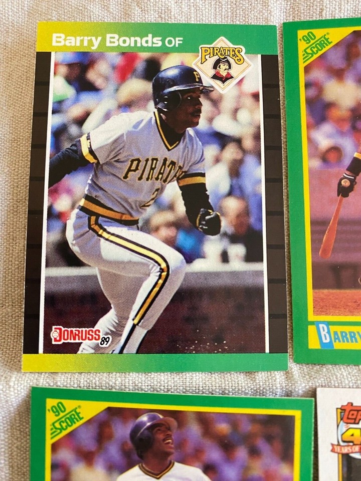 WOW! 4 Barry Bonds Baseball Cards Score #4 Donruss #92 Topps #570 Lot ...