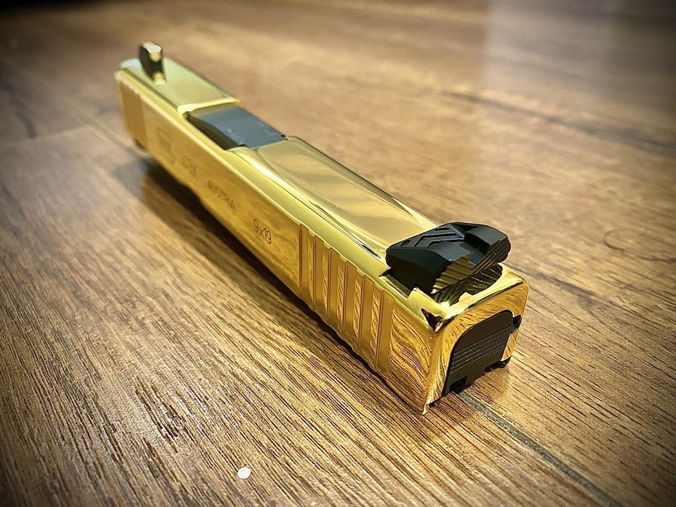 NEW OEM G43x GL0CK Complete Upper 24k Gold Plated Mirror Polish Slide ...